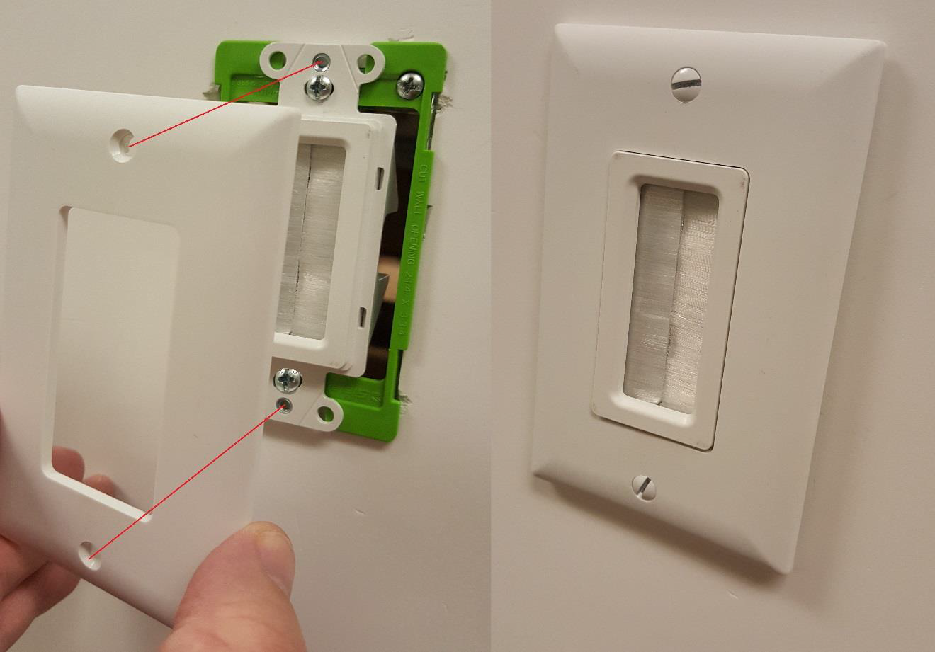 Home Theater - Cable Access Strap and Wallplate installation ...