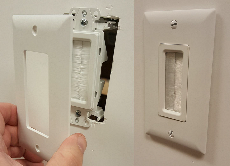 Home Theater - Cable Access Strap and Wallplate installation ...