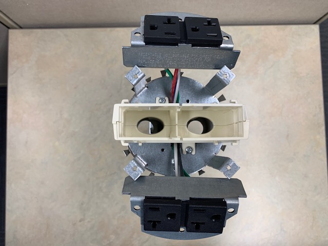 Poke-Thru Devices - How do I install jacks in the RC4 poke thru?